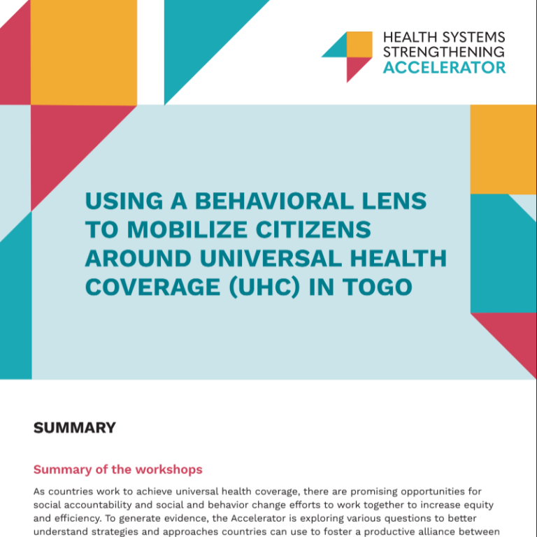 Using a Behavioral Lens to Mobilize Citizens Around Universal Health ...